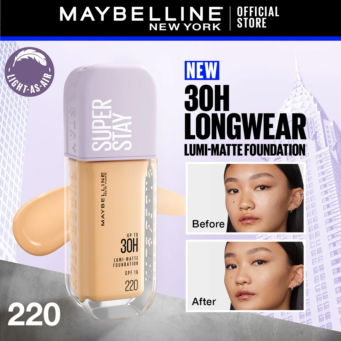 Super Stay Lumi Matte Foundation 220 - Bonjour Nepal